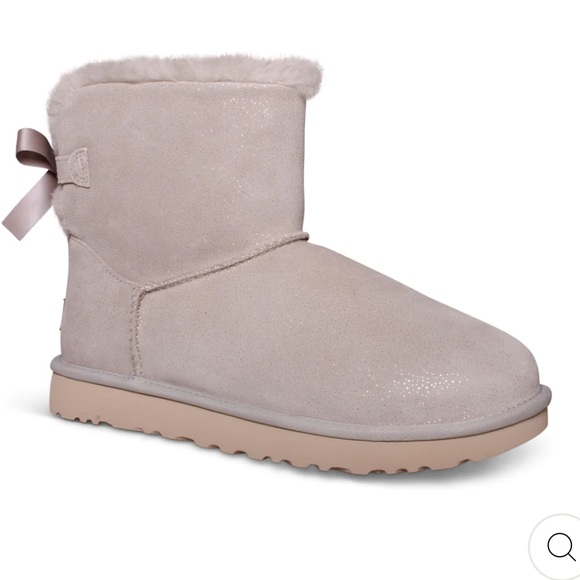 UGG | Shoes | Ugg Mini Bailey Bow Twinkle Boots In Grey Goat Color ...